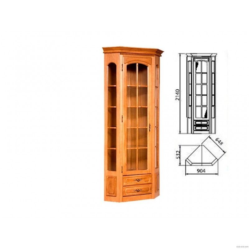 Шкаф с витриной угловой Элбург БМ-1394-01