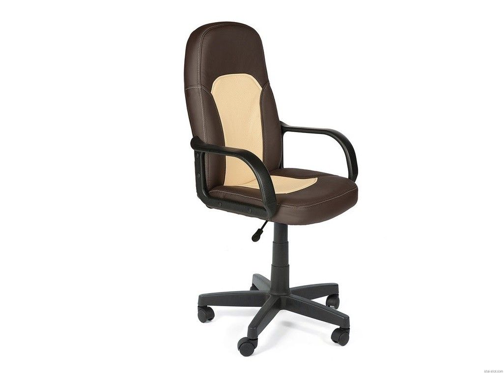 Кресло PARMA, кожзам, коричневый/бежевый, 36-36/36-34